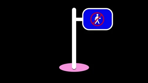 No pedestrian traffic sign animated on a... | Stock Video | Pond5