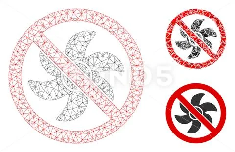 No Rotor Vector Mesh 2D Model and Triangle Mosaic Icon: Graphic #119800537