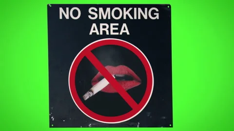 No Smoking Area Green Screen Sign Female... | Stock Video | Pond5