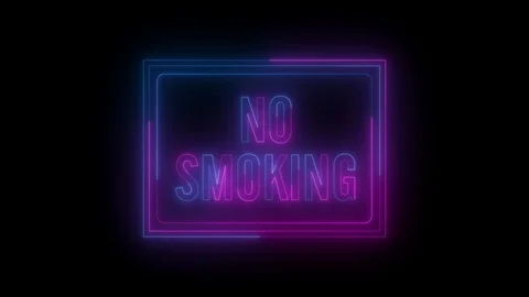 No smoking neon sign fluorescent light g... | Stock Video | Pond5