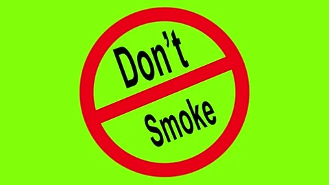 No Smoking Sign Animation with Bright Gr... | Stock Video | Pond5