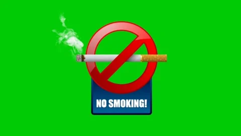 No smoking sign animation green screen s... | Stock Video | Pond5