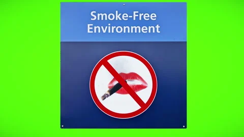 No Smoking Sign Cigarette Mouth Smoke Gr... | Stock Video | Pond5