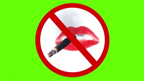 No Smoking Sign Female Mouth Smoke Cigar... | Stock Video | Pond5
