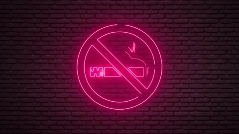 No Smoking Sign with futuristic neon lig... | Stock Video | Pond5