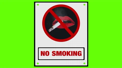 No Smoking Sign Green Screen Female Mout... | Stock Video | Pond5