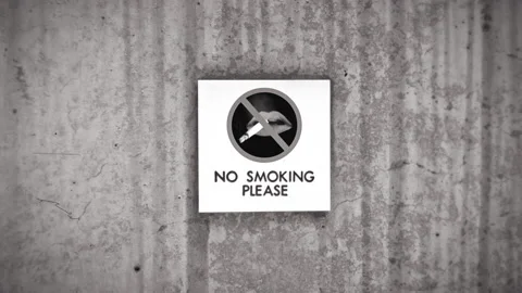 No Smoking Sign Mouth Smoke Cigarette At... | Stock Video | Pond5
