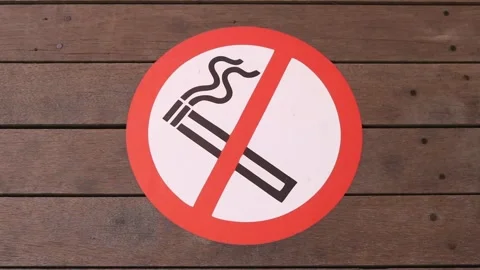 No Smoking Sign Red Warning Health Risk ... | Stock Video | Pond5