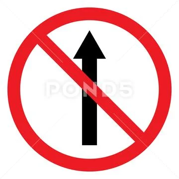 No straight traffic sign vector illustration. ~ Clip Art #117507407