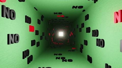 No symbol or nope marks in green tunnel ... | Stock Video | Pond5