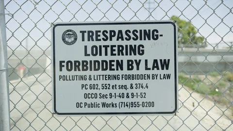 No Trespassing Sign 4K | Stock Video | Pond5