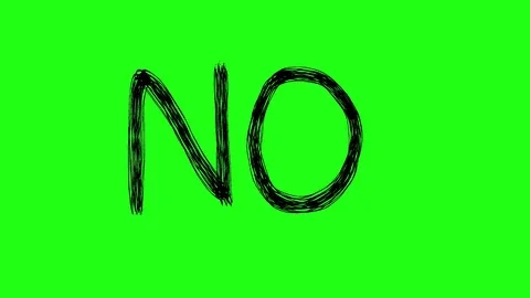 NO Word on Green Screen Scribble Animati... | Stock Video | Pond5