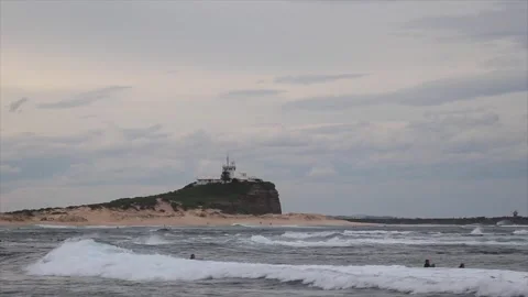 Nobbys Beach Lighthouse, Newcastle Austr... | Stock Video | Pond5
