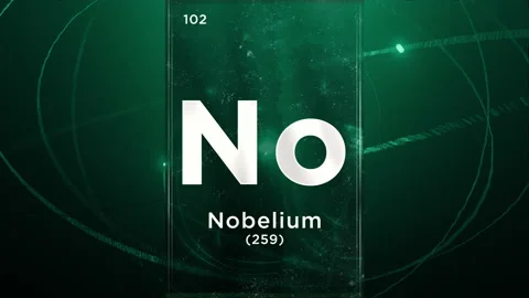 Nobelium (No) symbol chemical element of... | Stock Video | Pond5