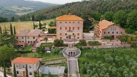 Noble estate with stone stairway and ita... | Stock Video | Pond5