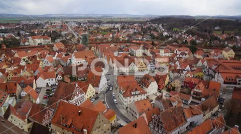 Photograph: Noerdlingen houses aerial view half timber houses #104295657