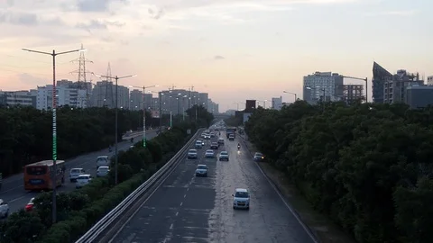 Noida to Greater Noida Expressway during... | Stock Video | Pond5