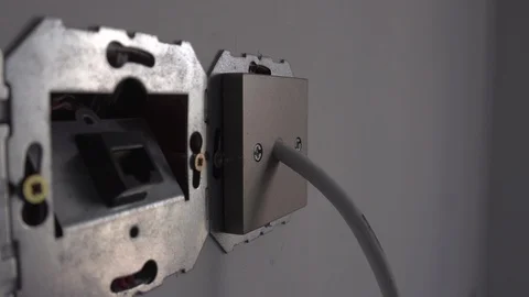 Non-isolated AC power socket and 8P8C RJ... | Stock Video | Pond5