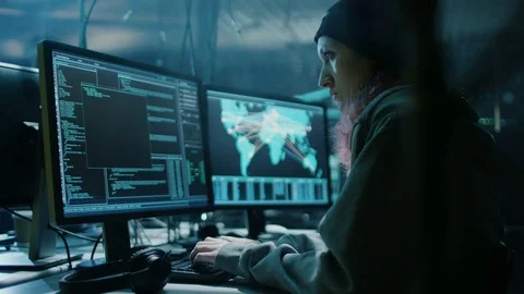 Nonconformist Teenage Hacker Girl Organi... | Stock Video | Pond5