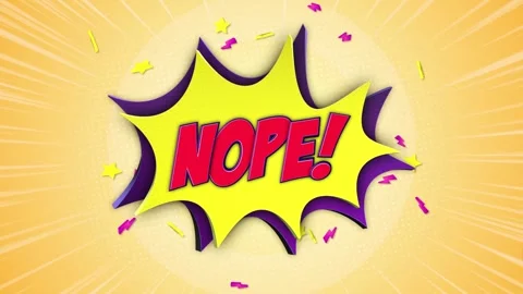 NOPE Comic Text Animation, with Alpha Ch... | Stock Video | Pond5
