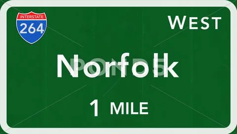 Norfolk USA Interstate Highway Sign: Royalty Free #62551646