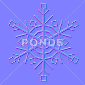 Normal map of snowflake, bump background texture for use in 3D programs ...