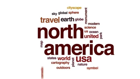 North America animated word cloud, text ... | Stock Video | Pond5