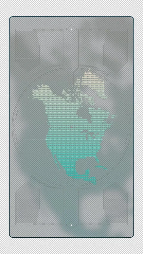 North America HUD UI Map Overlay With Al... | Stock Video | Pond5