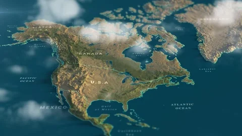 North America Map Zoom in | Stock Video | Pond5