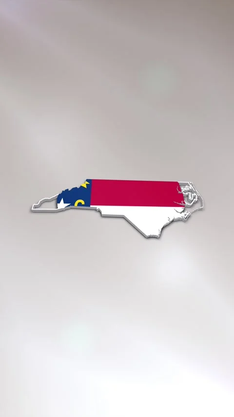 North Carolina State Flag on Map | Stock Video | Pond5