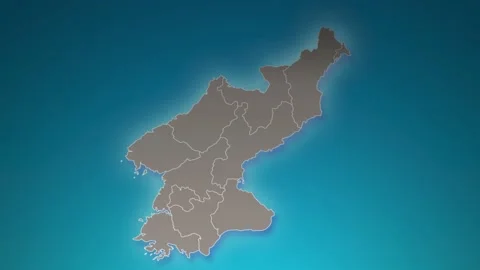 north Korea country map with zoom in Rea... | Stock Video | Pond5