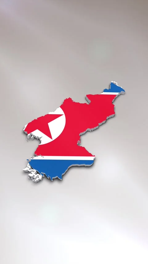 North Korea Flag on Map | Stock Video | Pond5