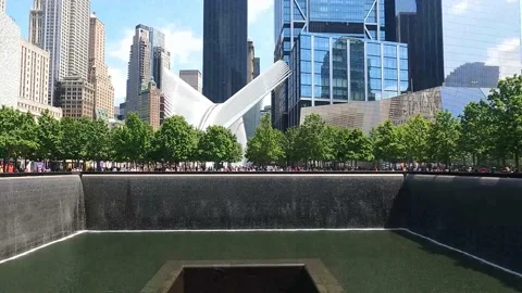 North Tower Pool At The Ground Zero With... | Stock Video | Pond5