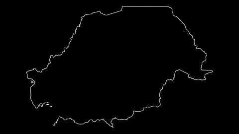 Northern district map of Sierra Leone ou... | Stock Video | Pond5