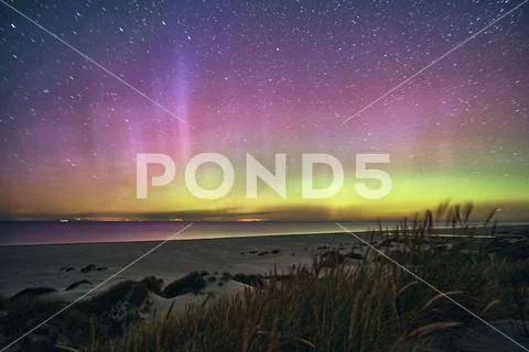 Northern Lights Aurora Borealis over danish Coast ~ Premium Photo ...
