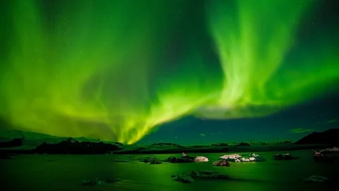 Northern Lights Cinemagraph at night in ... | Stock Video | Pond5