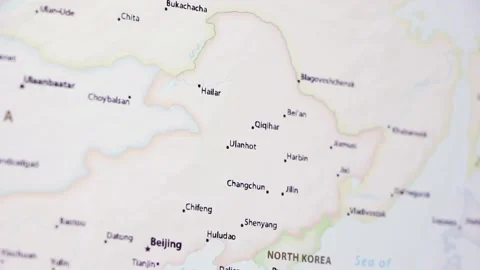 Northern Part of China with Harbin on a ... | Stock Video | Pond5