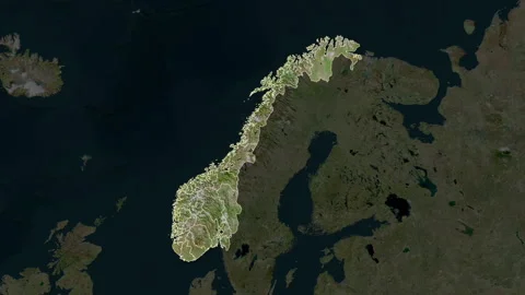 Norway map - drive. Regions. Satellite. | Stock Video | Pond5