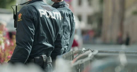 Norwegian police officers in riot unifor... | Stock Video | Pond5