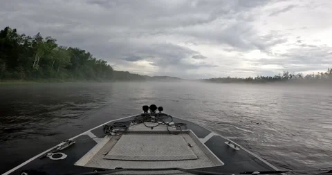 nose of a fast-moving motor boat is floa... | Stock Video | Pond5