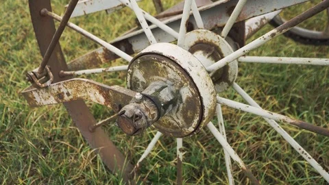 Nostalgic rustic old chariot idle white ... | Stock Video | Pond5