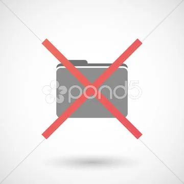 Not allowed icon with a folder Stock Illustration #58133676
