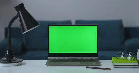 notebook with green screen for chroma ke... | Stock Video | Pond5