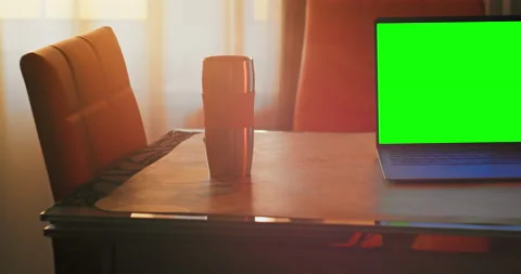 Notebook with green screen chroma key an... | Stock Video | Pond5
