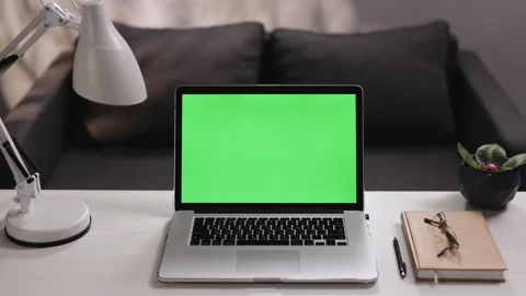Notebook with green screen for chroma ke... | Stock Video | Pond5