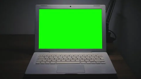 Notebook Green Screen Laptop Computer On... | Stock Video | Pond5