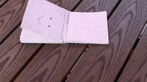 Notepad on table with smiley face sad fa... | Stock Video | Pond5