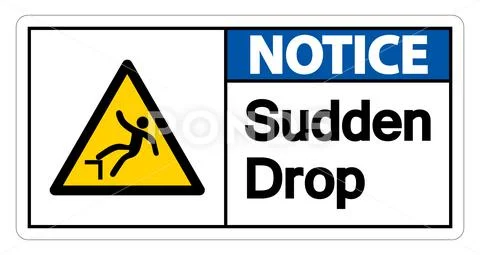 Notice Sudden Drop Symbol Sign On White Background,Vector Illustration ...