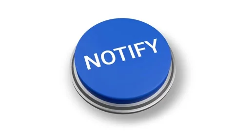 Notify Button pressing on white screen | Stock Video | Pond5