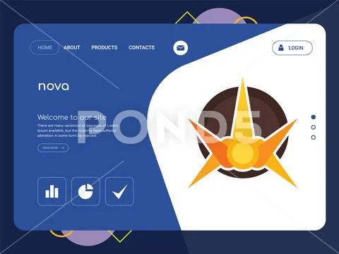 Nova Landing page website template design: Royalty Free #90172626